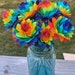 Dozen Rainbow Flowers. Dahlias, Mums. Paper Bouquet. Anniversary ...