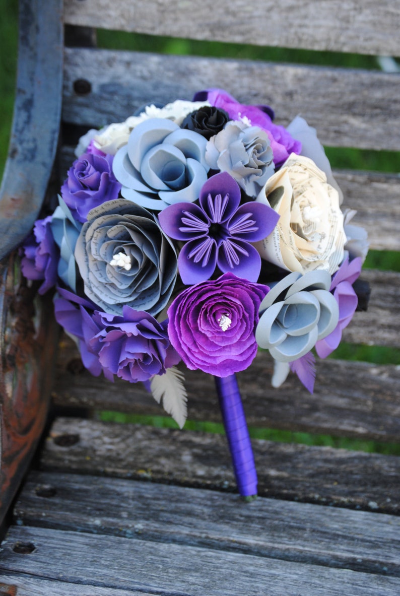 Custom Paper Flower Wedding Bouquet. You Pick The Colors | Etsy