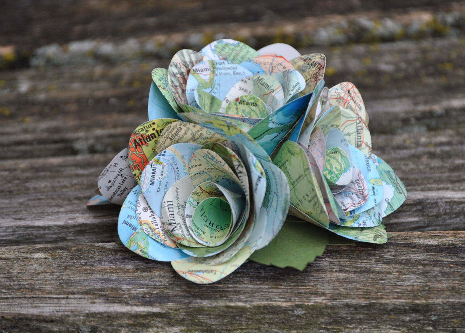 Map Paper Rose Cake Topper. 46 or 8 Inch. CHOOSE YOUR MAPS - Etsy