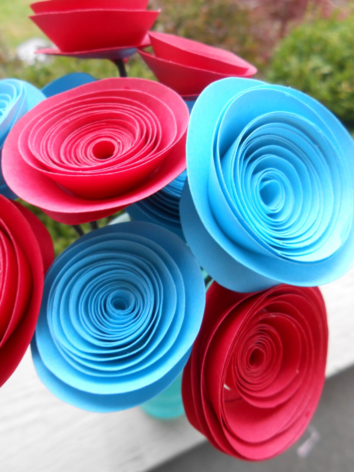 Rolled Paper Rose Bouquet CHOOSE YOUR COLORS. Wedding | Etsy