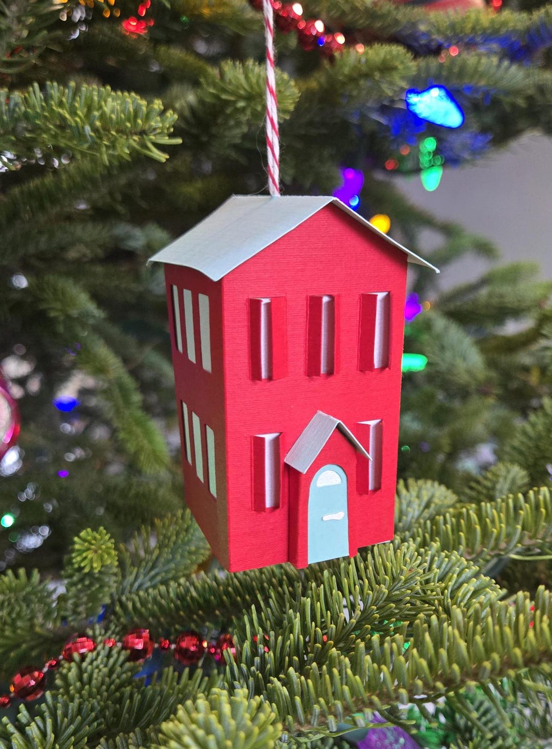 Paper House Ornament. Holiday, Christmas Decoration. Paper House ...