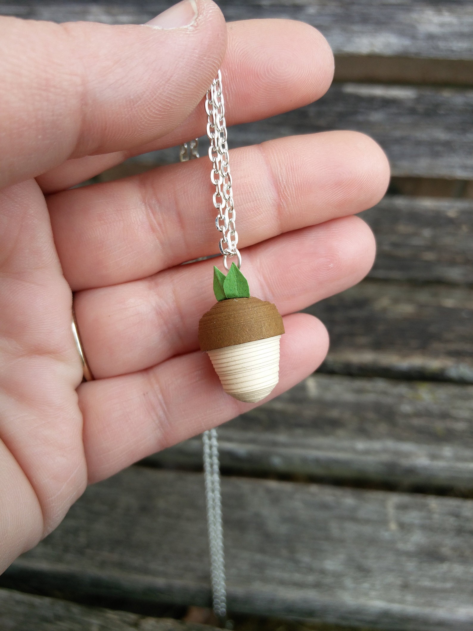 Acorn Necklace. CHOOSE YOUR COLORS. Quilling. Wedding Gift | Etsy
