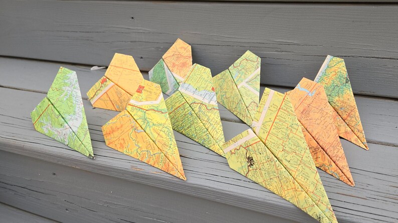 Map Paper Airplanes. Birthday Decorations, Wedding Confetti, Map ...