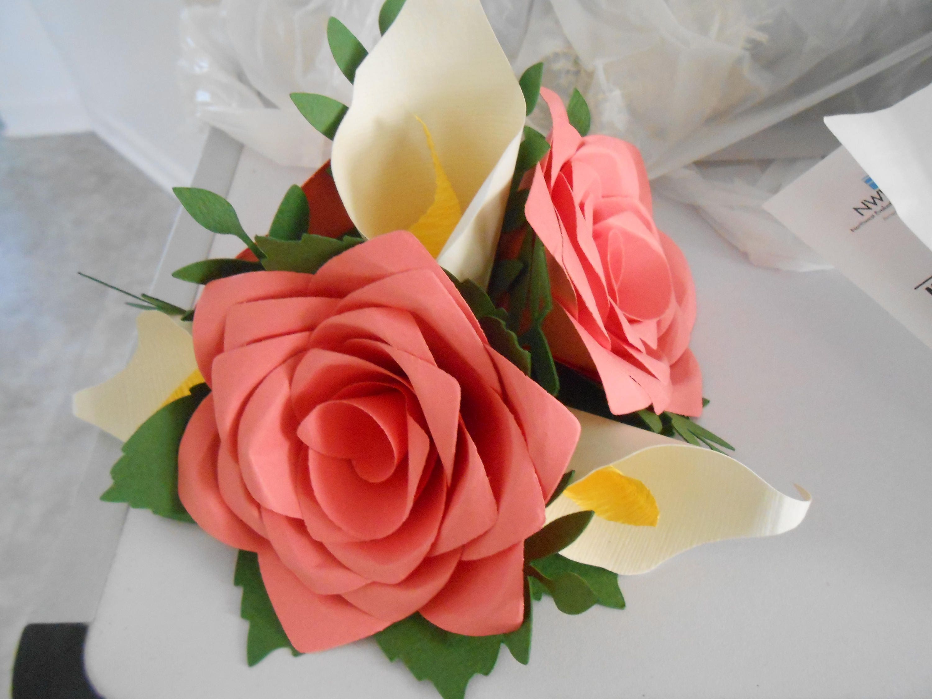 Paper Rose Cake Topper. 6 Inch. CHOOSE YOUR COLORS. Custom | Etsy