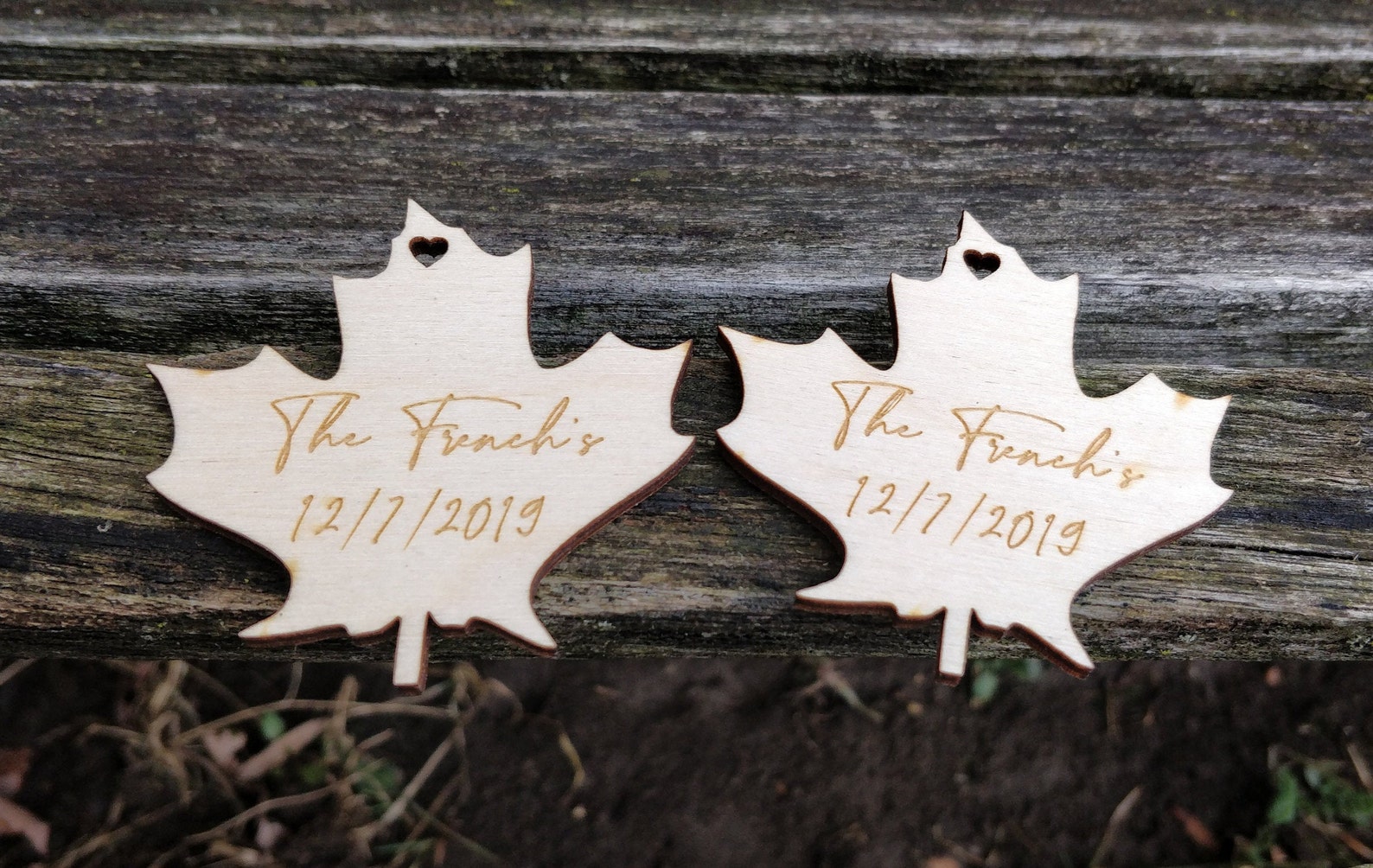 PERSONALIZED Maple Leaf Tags. Laser Cut Rustic Wedding. Fall - Etsy