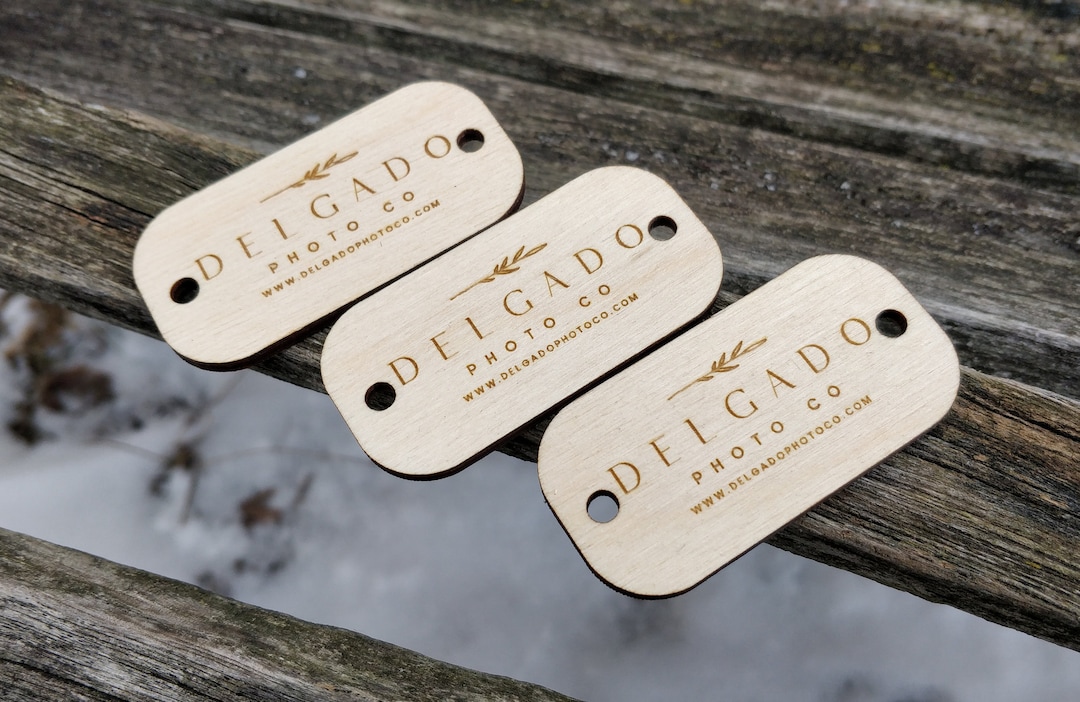 50 "your Logo" Tags. Custom Store Tags. Laser Engraved Wood. Custom ...