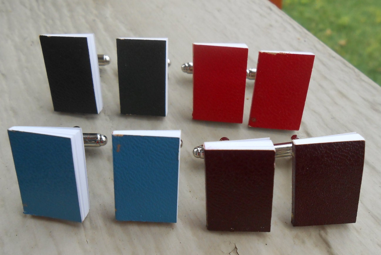 Mini Book Cufflinks. REAL BOOKS Wedding Men's - Etsy