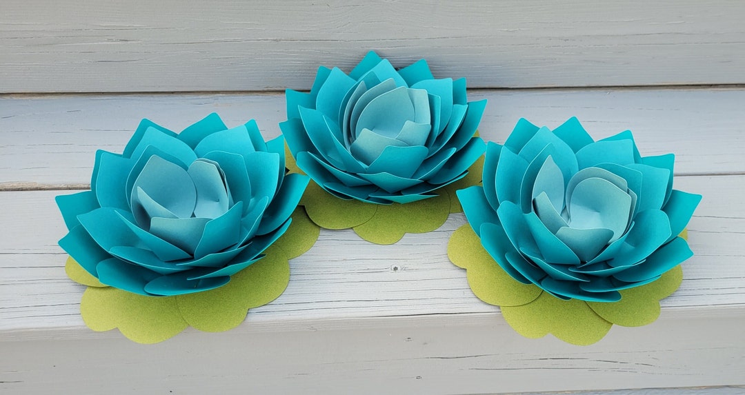 Set of 3 Lotus Flowers. CHOOSE YOUR COLORS. Wedding, Event, Favor ...