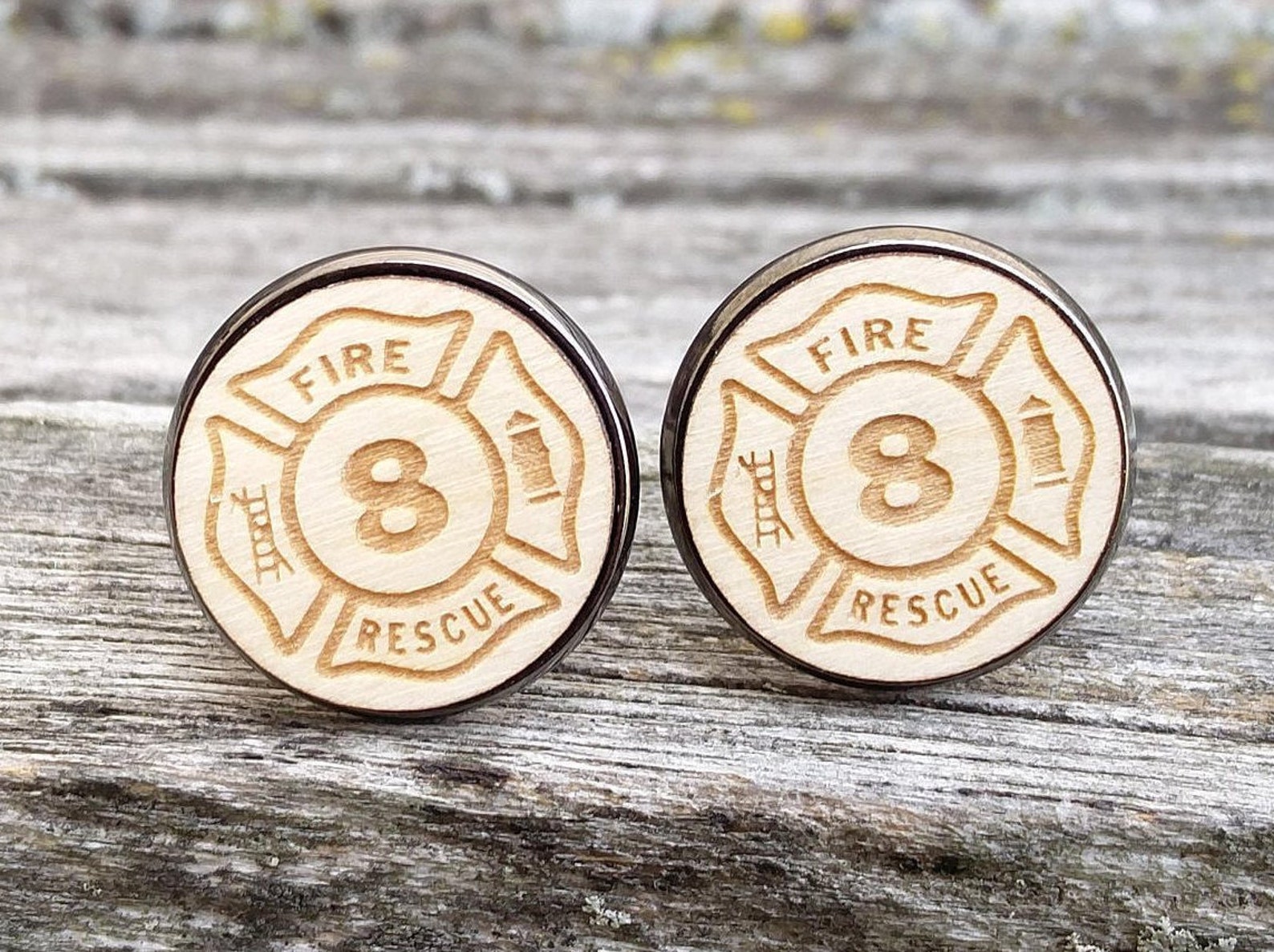 PERSONALIZED Firefighter Cufflinks. Laser Engraved. Wedding - Etsy
