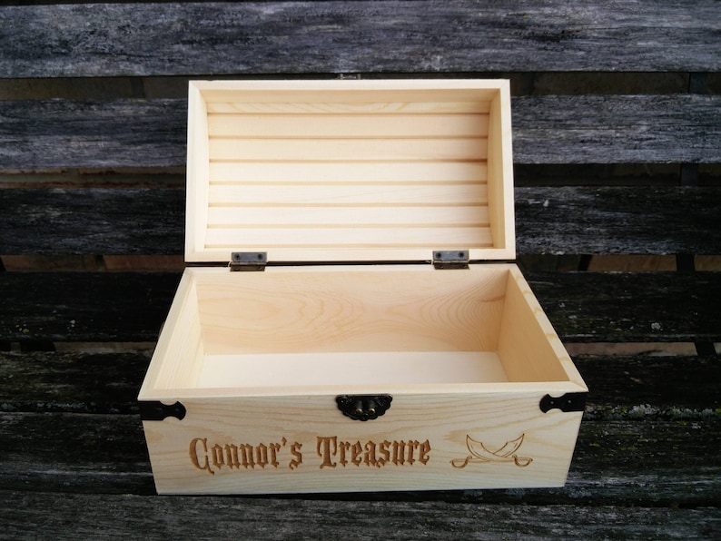 PERSONALIZED Treasure Chest Box. Children's Jewelry Box. Card Box for ...