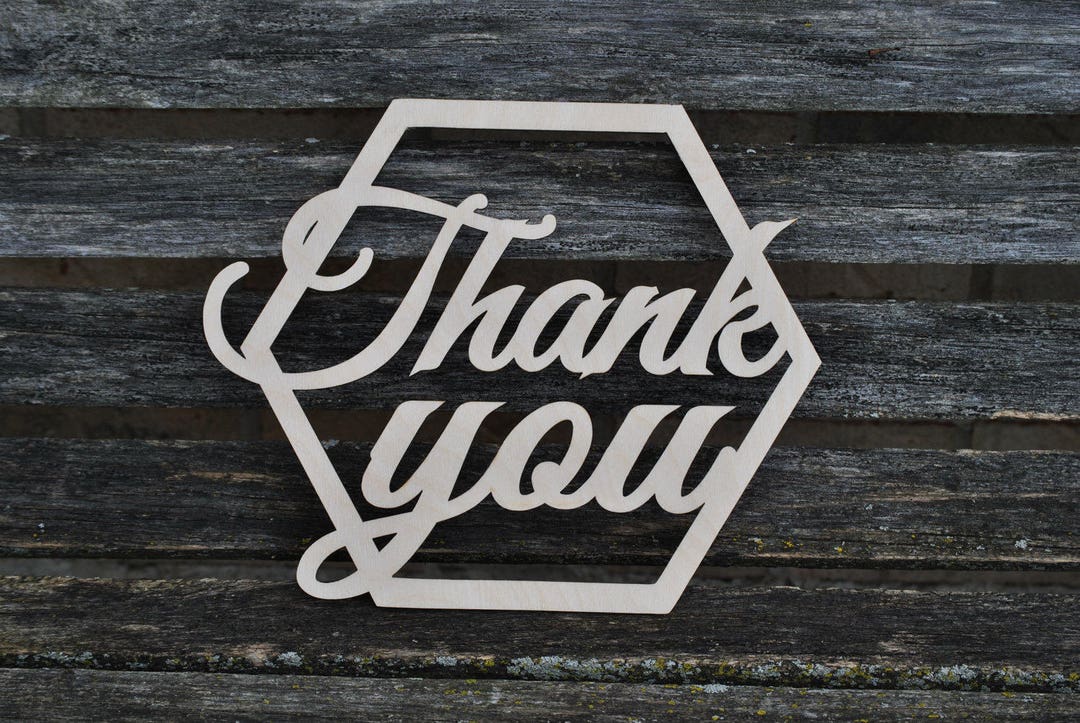 Thank You Wood Sign. Wedding Card, Decoration. Rustic. Custom ...
