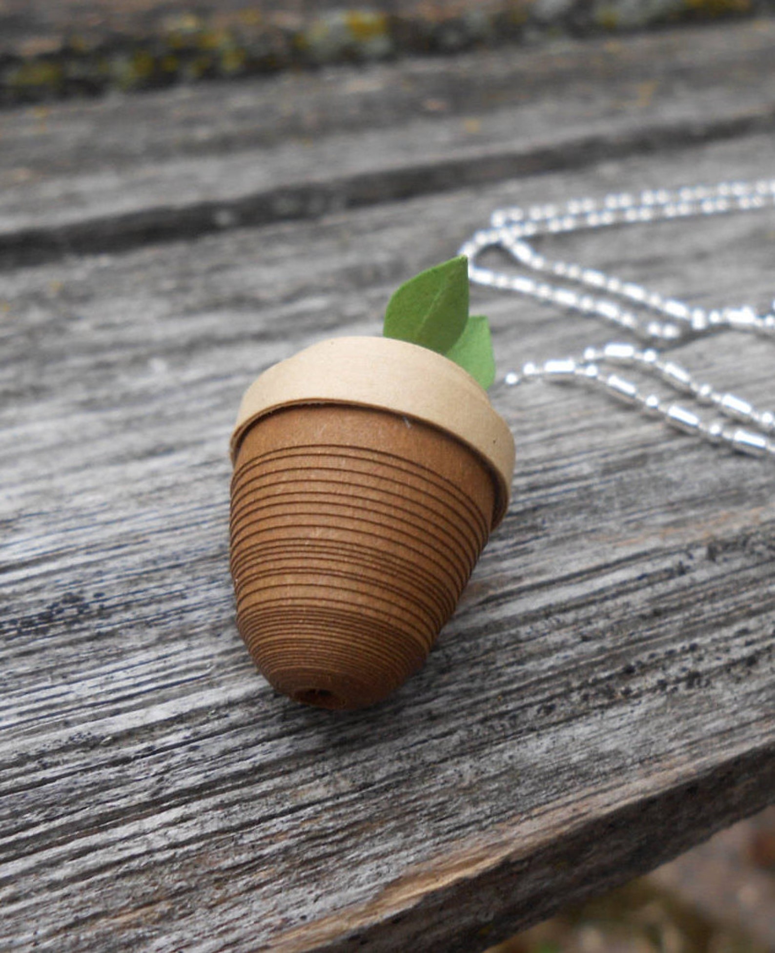 Acorn Necklace. CHOOSE YOUR COLORS. Quilled Paper. Wedding Gift ...