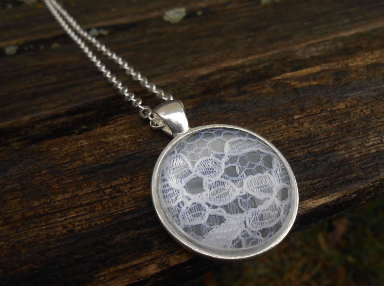 YOUR Wedding Dress Lace Necklace. Bridesmaid Gift Mom Gift | Etsy