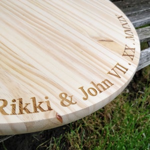 Custom Engraved Cake Stand. Large Wood Round. Wedding, Shower ...