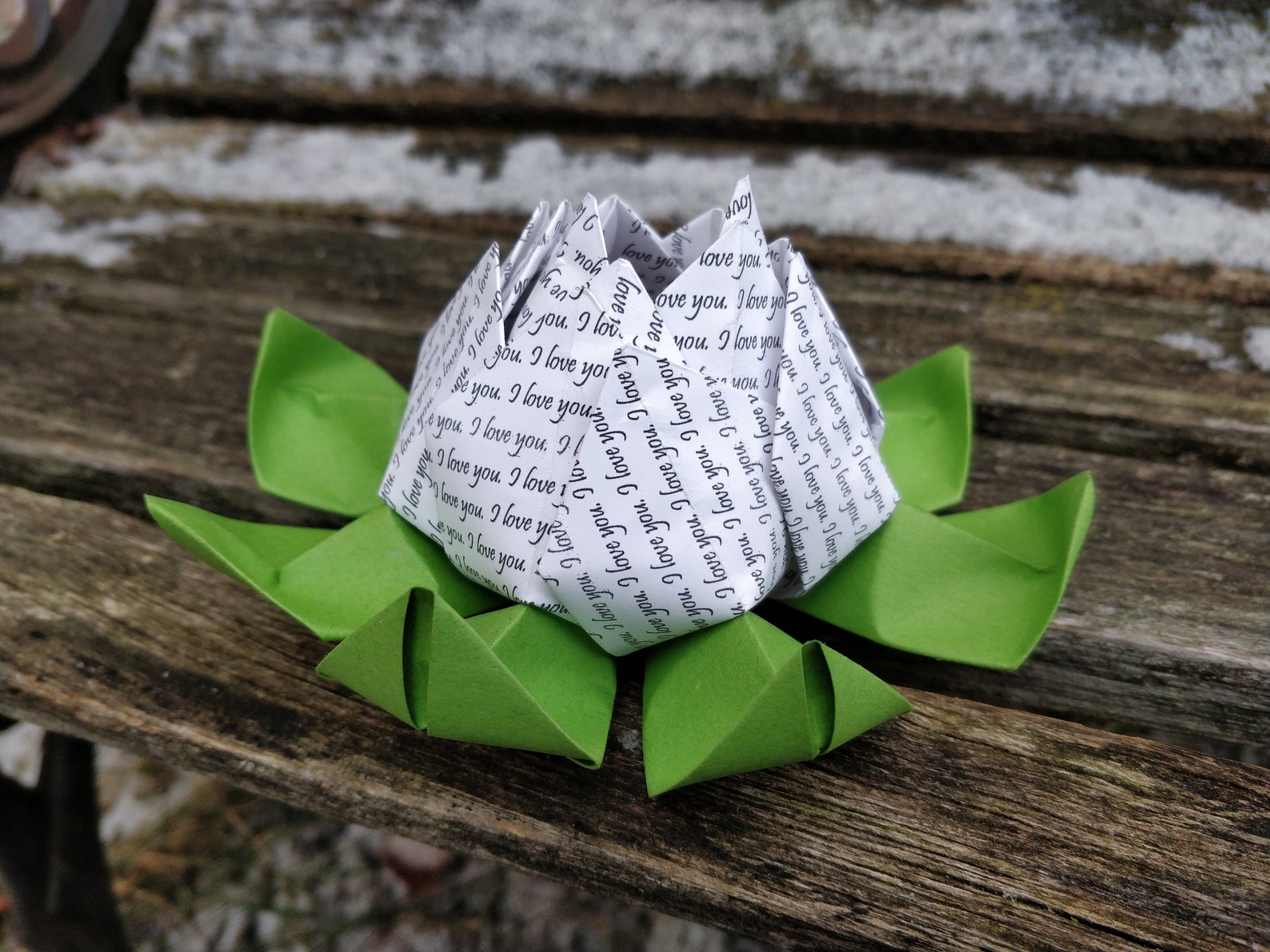 Personalized Message Lotus & Scroll. Unique Anniversary Gift | Etsy