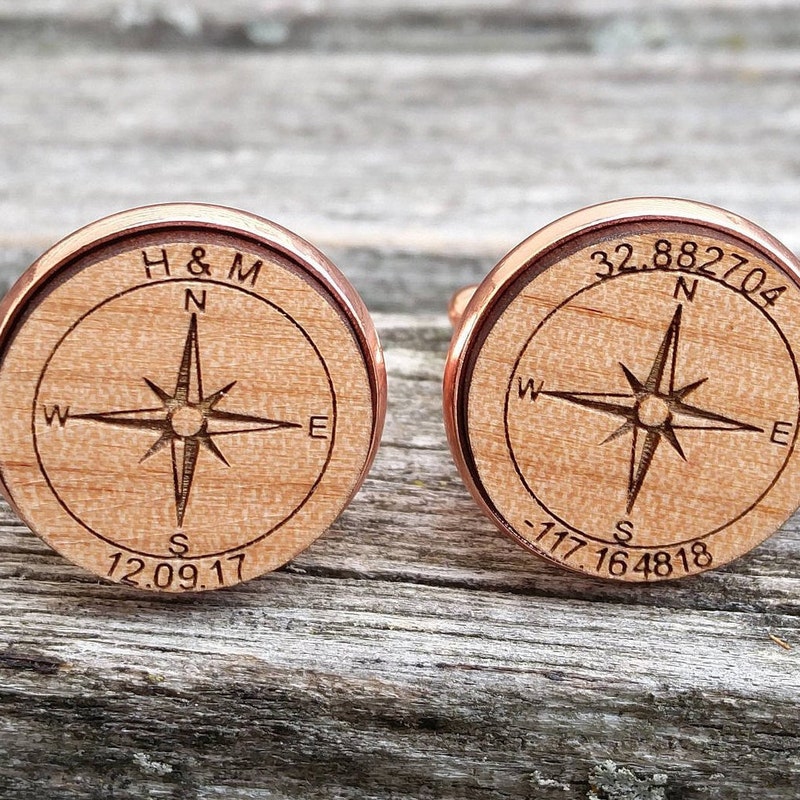 Compass Cufflinks - Etsy UK