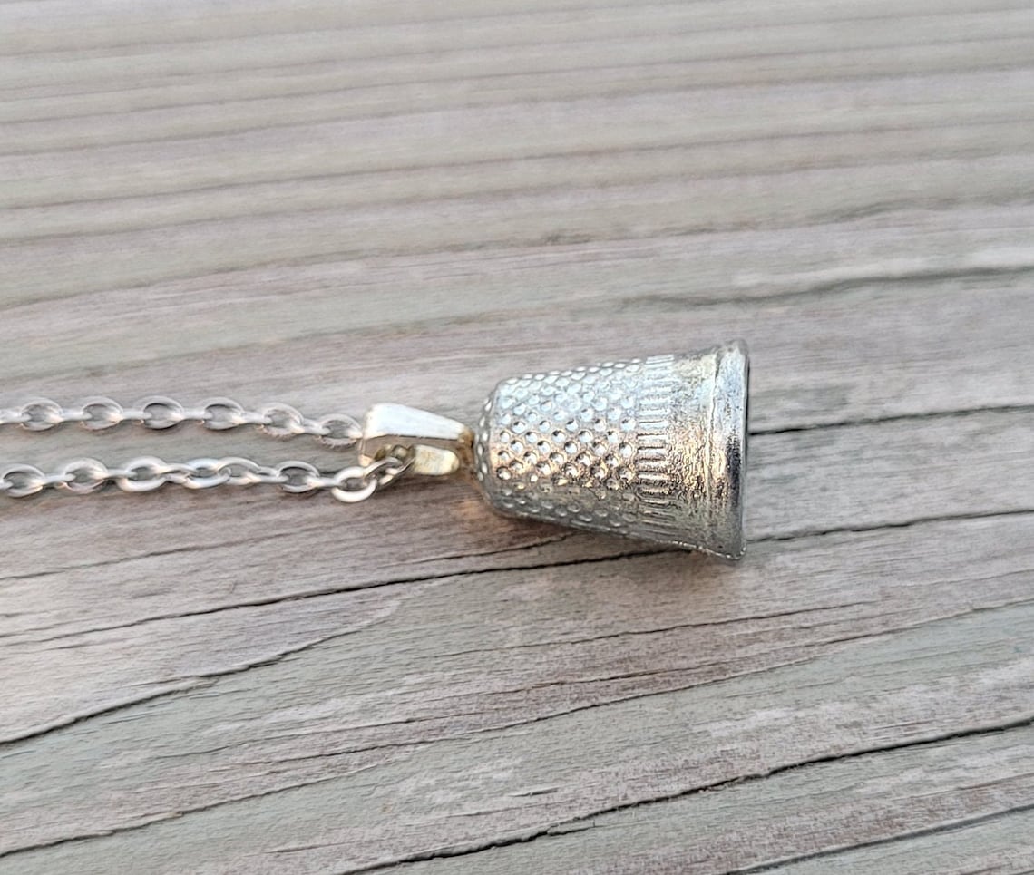 Vintage Thimble Necklace. Gifts for Mom, Women, Anniversary Gift ...