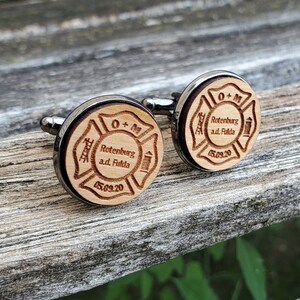 PERSONALIZED Firefighter Cufflinks. Laser Engraved. Wedding, Men's ...