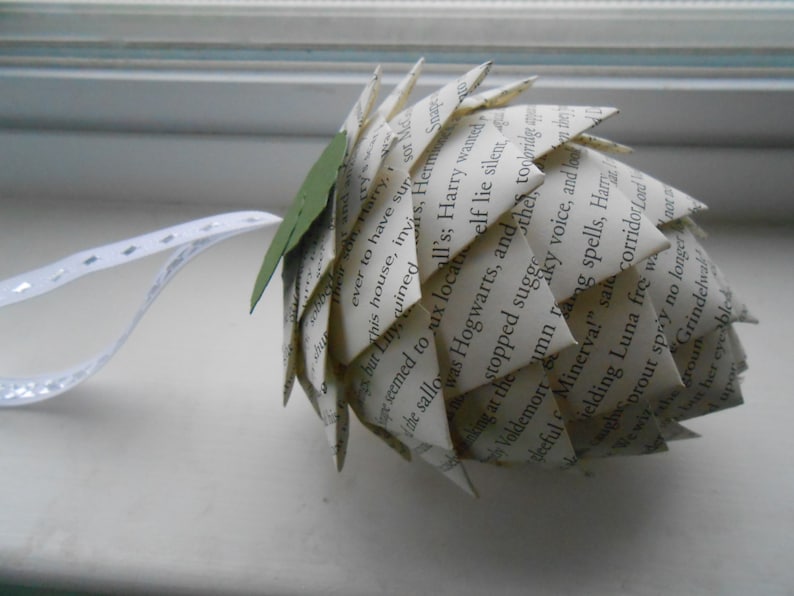 Book Paper Pinecone Ornament. Decoration, Christmas, Gift, Birthday ...