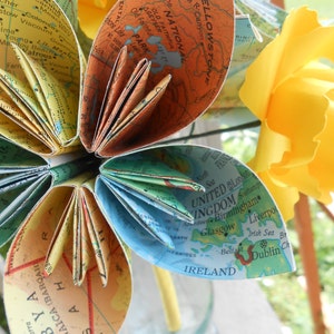 Map Paper Flower Bouquet. You Pick the Color. First Anniversary Gift ...