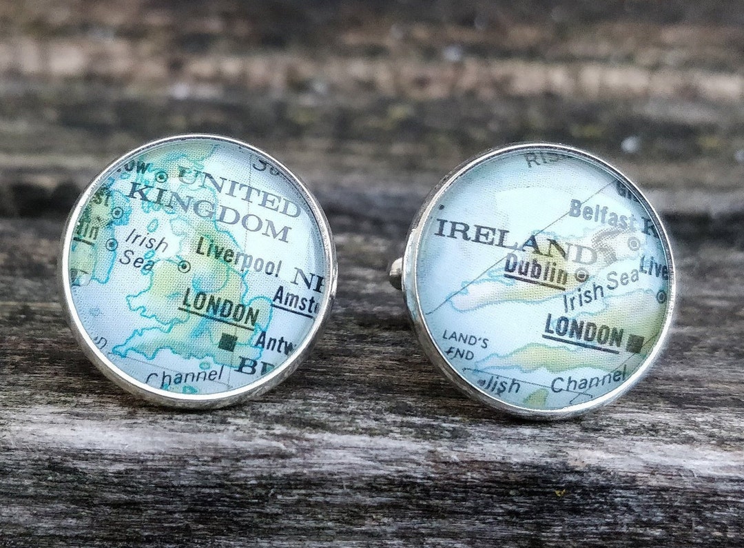 Vintage Map UNITED KINGDOM Cufflinks. Gift, Wedding, Groom, Birthday ...