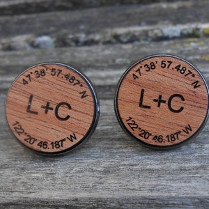 Custom Coordinate Cufflinks. Personlized Monogram. Wedding, Men's ...
