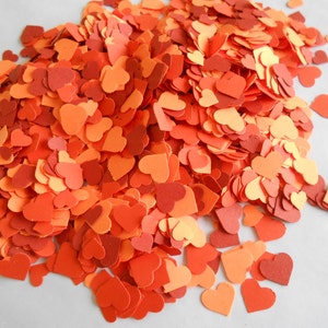 Over 2000 Mini Confetti Hearts. Shades of Orange. Weddings, Showers ...