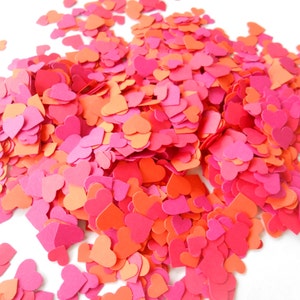 Over 2000 Mini Confetti Hearts. Pink & Orange. Weddings, Showers ...