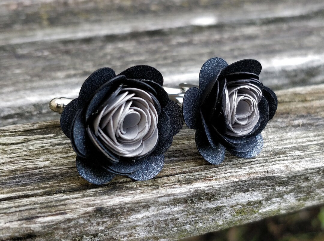 Paper Flower Cufflinks. CHOOSE YOUR COLORS! Wedding, Groom, Groomsmen ...
