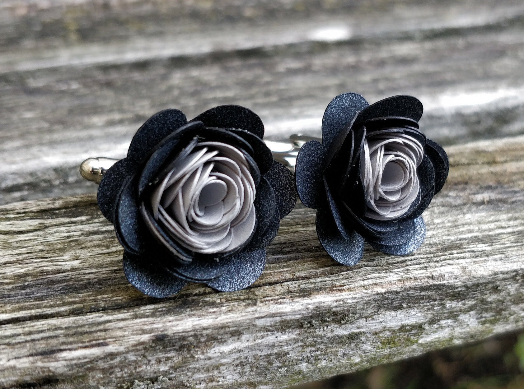 Paper Flower Cufflinks. CHOOSE YOUR COLORS Wedding Groom | Etsy