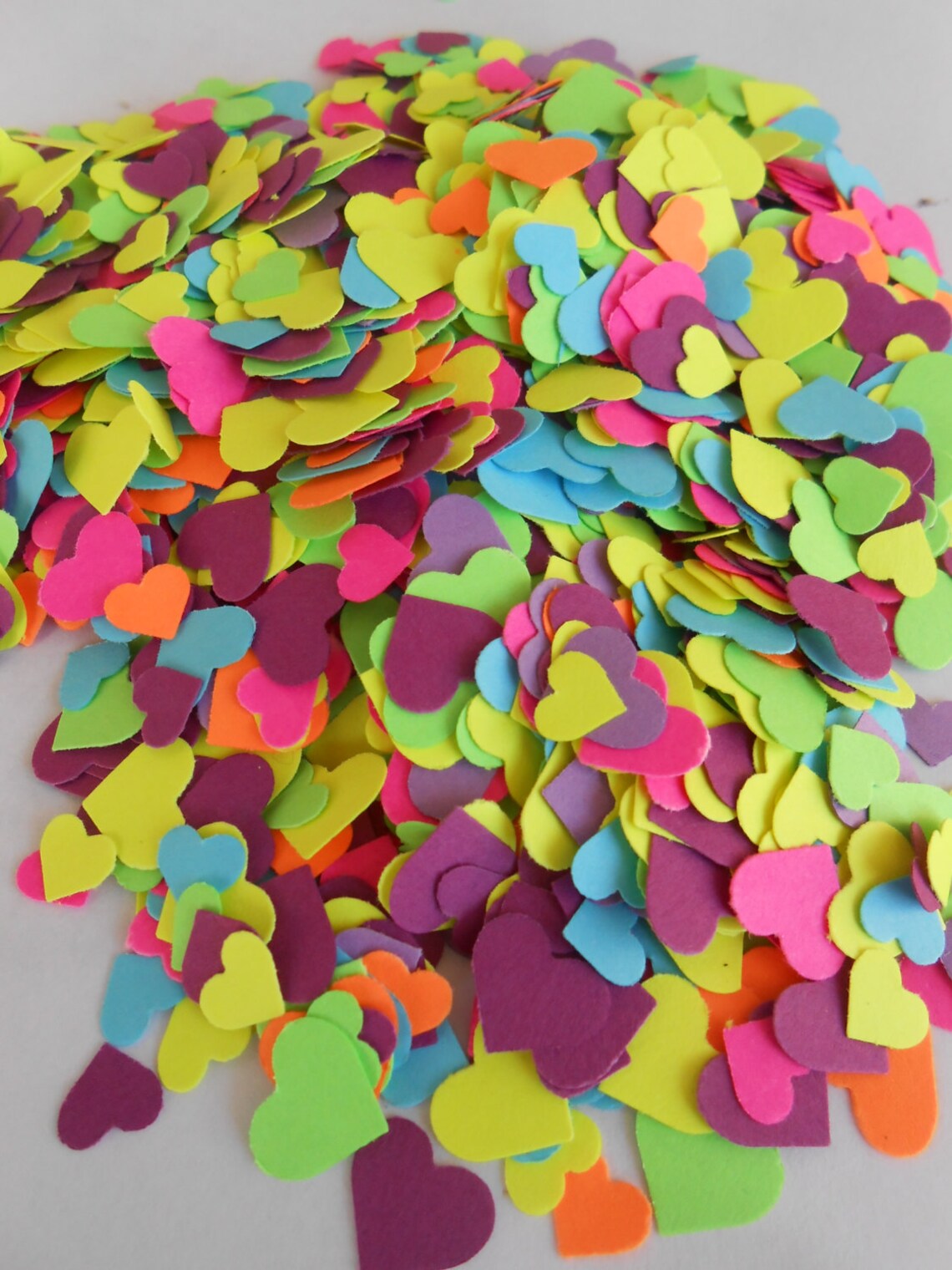 Over 2000 Mini Confetti Hearts. Neon Fluorescents. Weddings, Showers ...