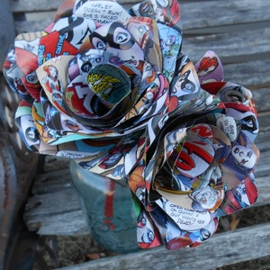 Two Comic Book Roses. Wedding, Birthday, Anniversary, Centerpiece. Gift ...