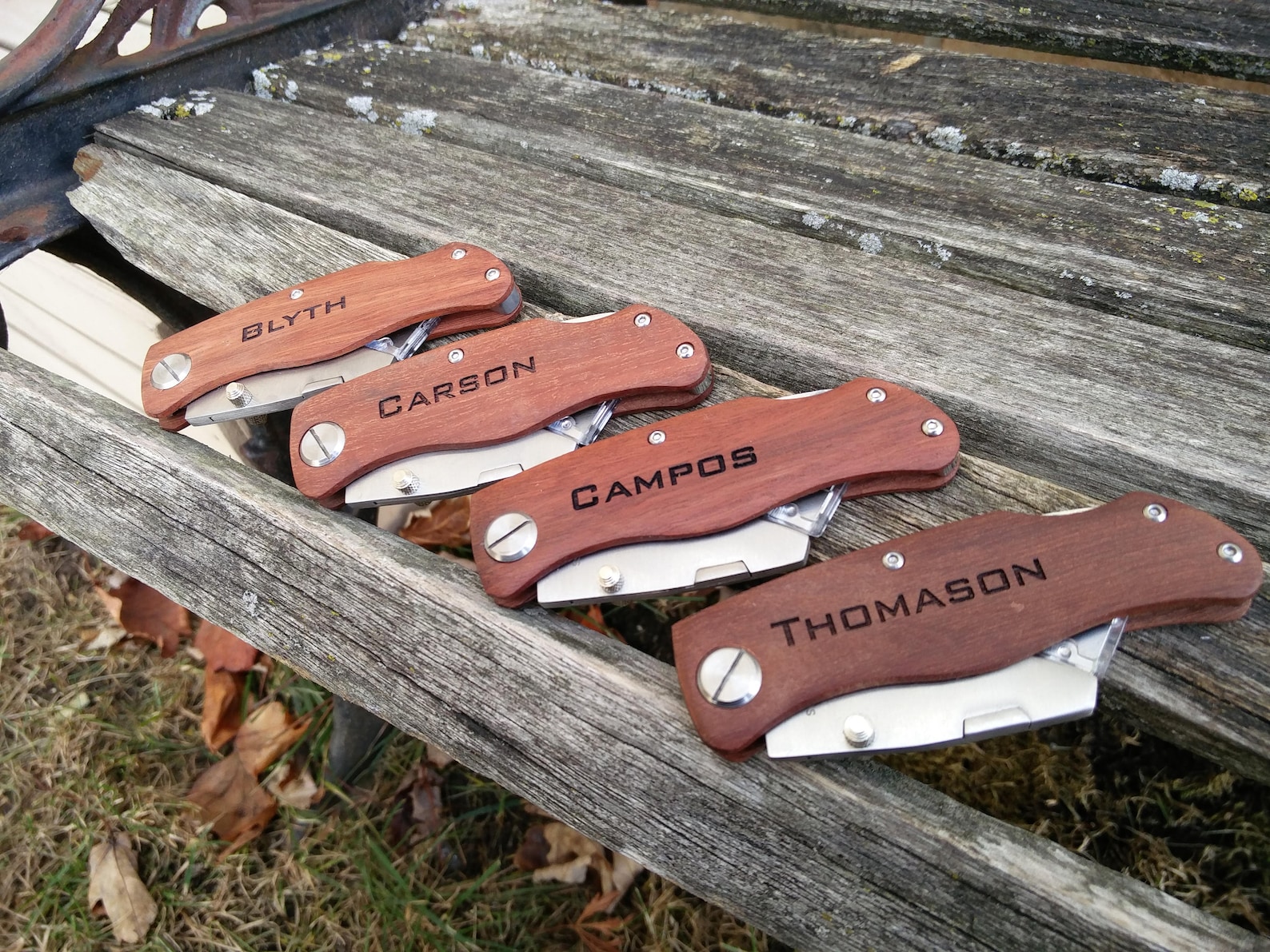 Custom Box Cutter. Laser Engraved Wood. Wedding, Men's, Groomsmen Gift ...