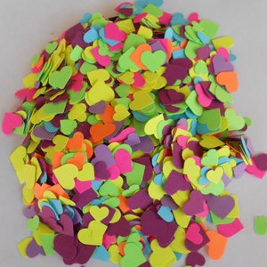 Over 2000 Mini Confetti Hearts. Neon Fluorescents. Weddings, Showers ...