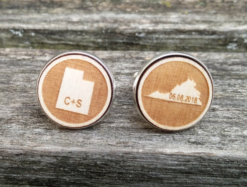 Personalized State Cufflinks. or Country. Gift for Groom, Wedding ...