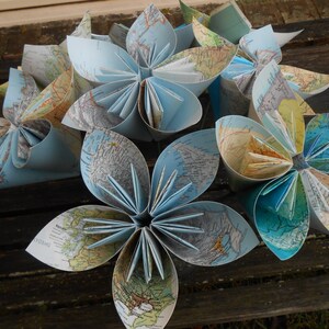 Huge Map Paper Flowers. Great for Weddings, Centerpiece, Decoration ...