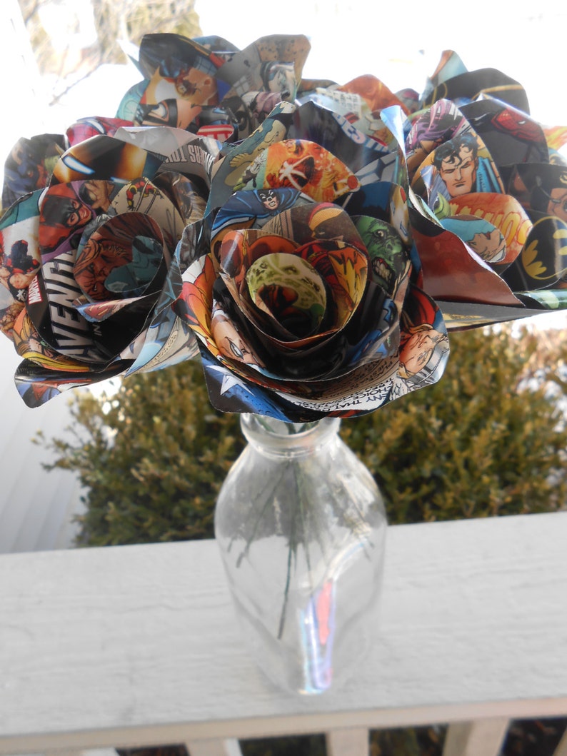Dozen COMIC BOOK Roses. Wedding Birthday Anniversary - Etsy
