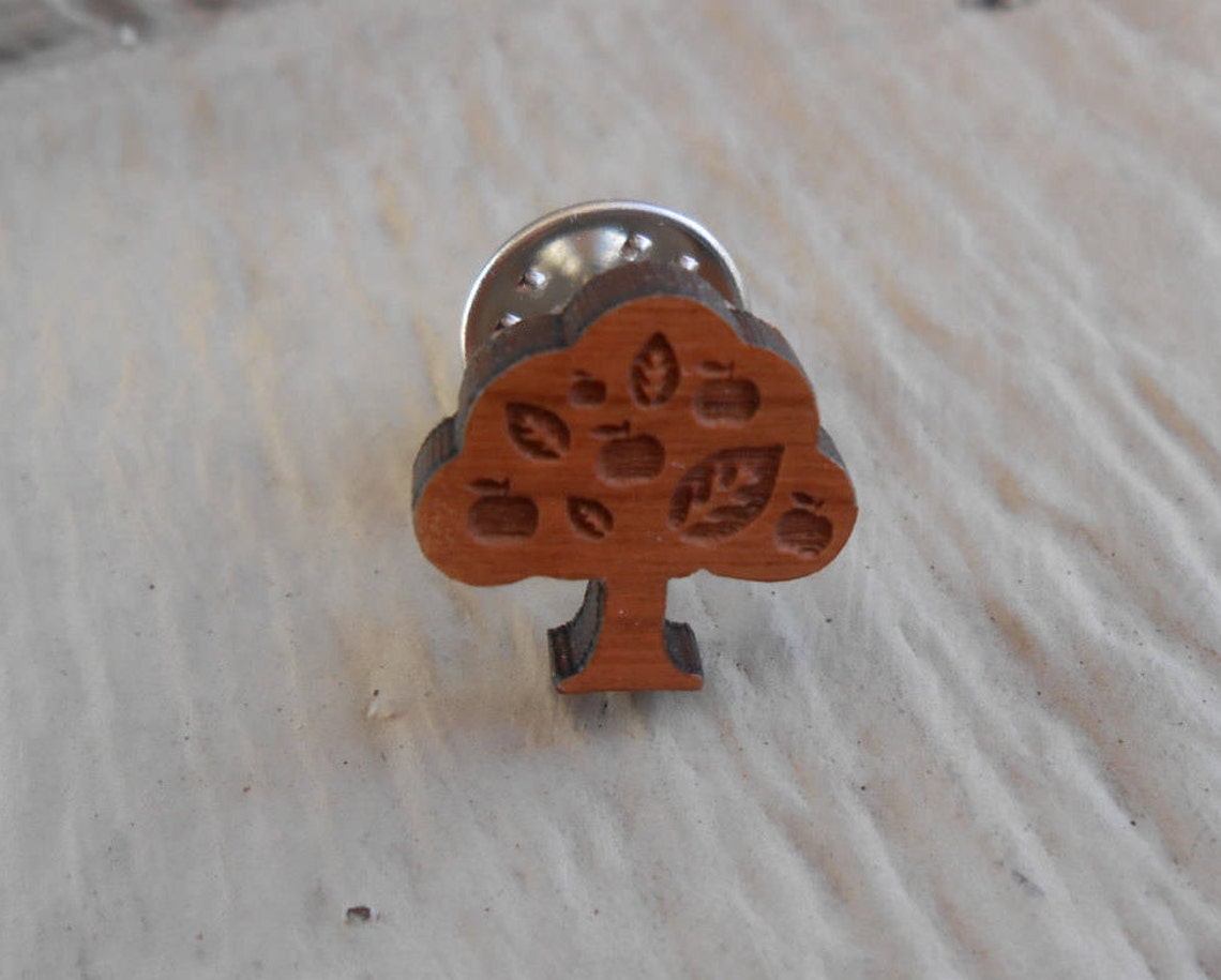 Apple Tree Tie Tack. Lapel Pin. Cherry Wood. Wedding Gift | Etsy