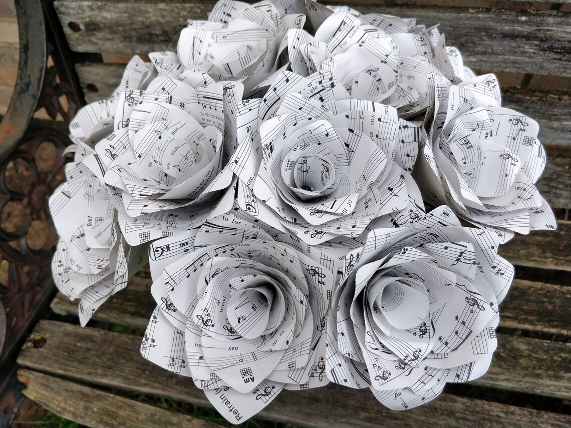 Sheet Music Roses. Bridal Anniversary Centerpiece - Etsy