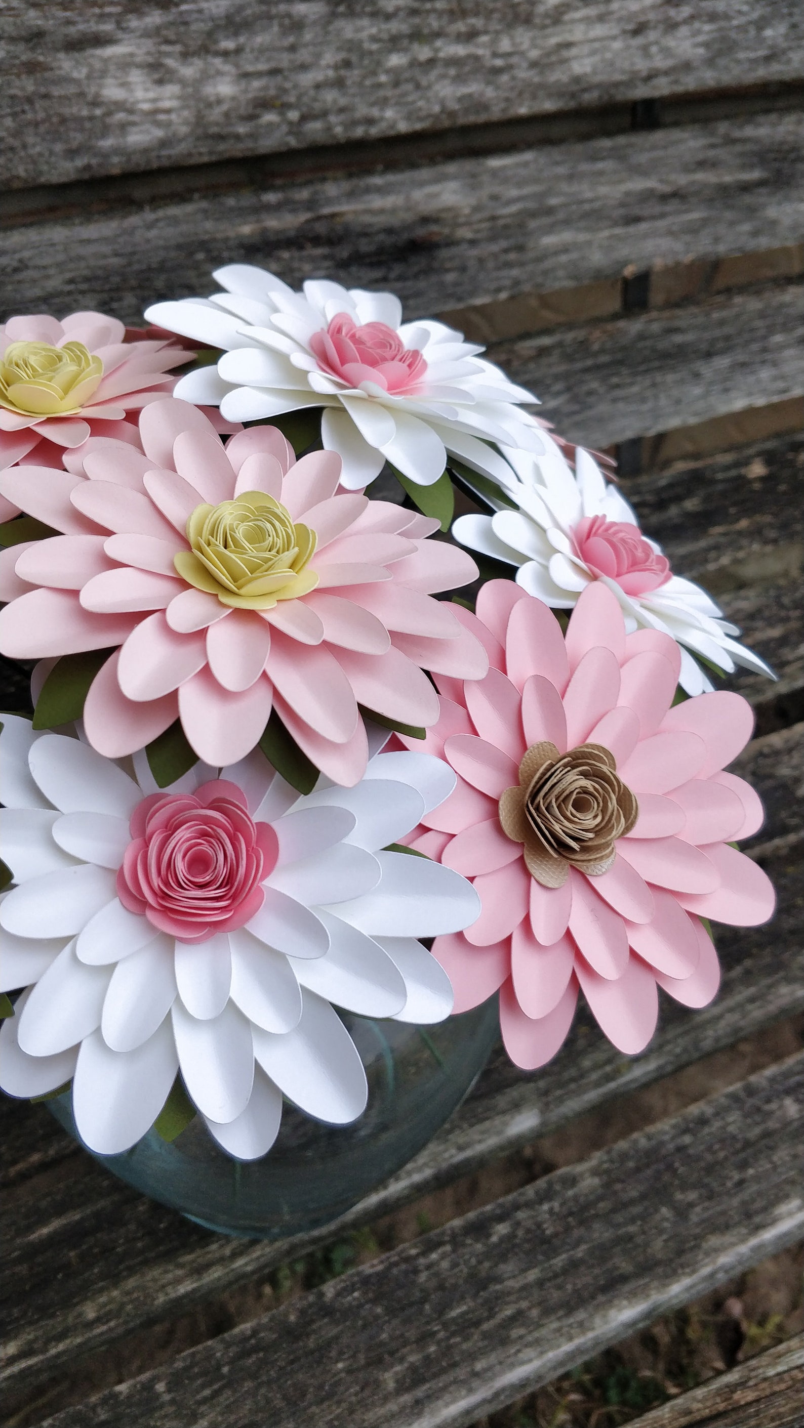 Gerber Daisy Paper Flower Bouquet. CHOOSE YOUR COLORS. Centerpiece ...