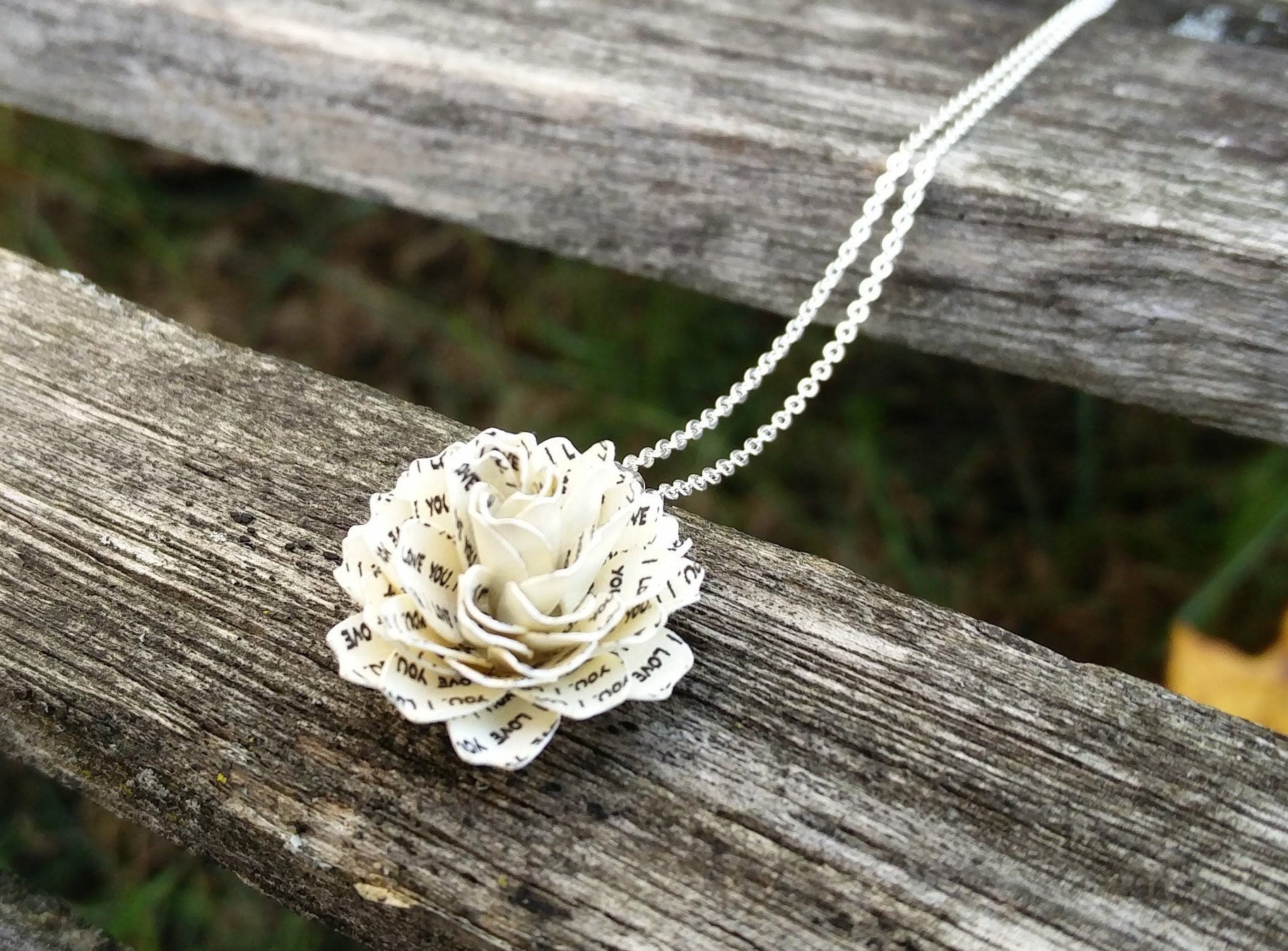 I Love You Dahlia Paper Flower Necklace. Wedding Bridesmaid | Etsy