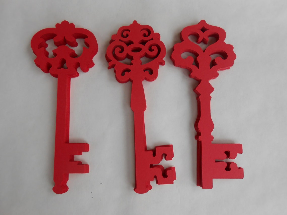50 Cardstock Skeleton Keys. 5 Inch. CHOOSE YOUR COLORS. Tag - Etsy