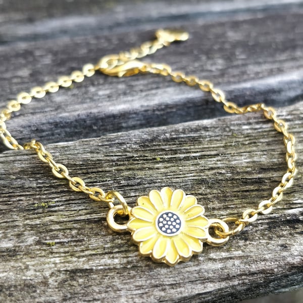 Sunflower Bracelet - Etsy