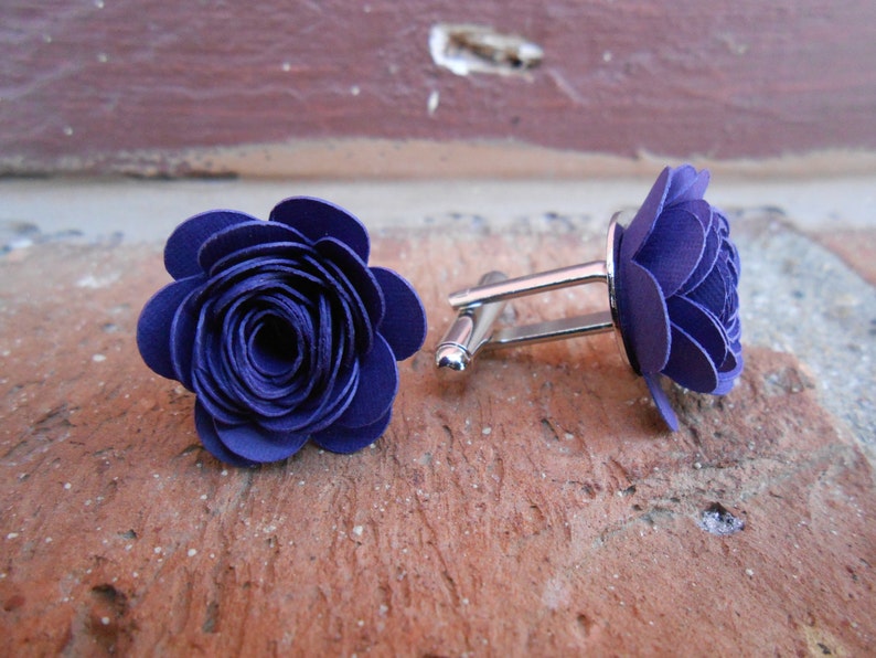 Paper Flower Cufflinks. CHOOSE YOUR COLORS Wedding Groom - Etsy