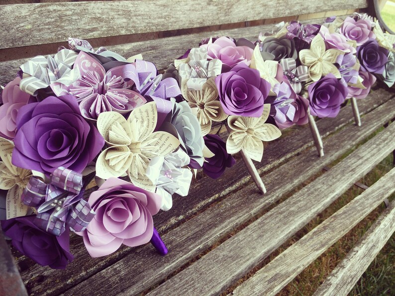 Custom Paper Flower Wedding Bouquets. You Pick the Colors, Papers ...