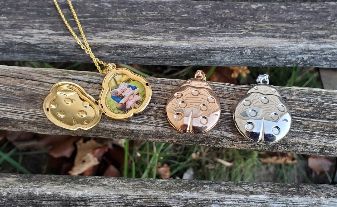 Ladybug Locket. Photo Locket. Ladybug Necklace. Gift for Wedding ...