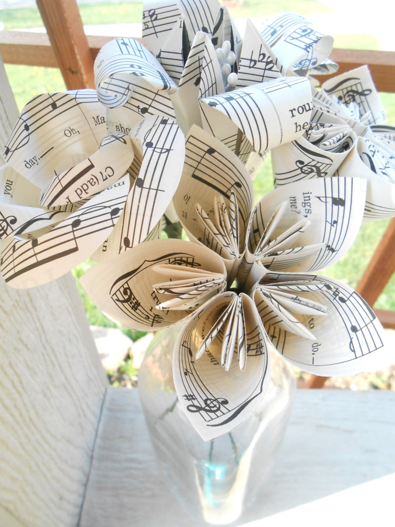 Vintage Sheet Music Flowers Half Dozen. Anniversary Gift | Etsy