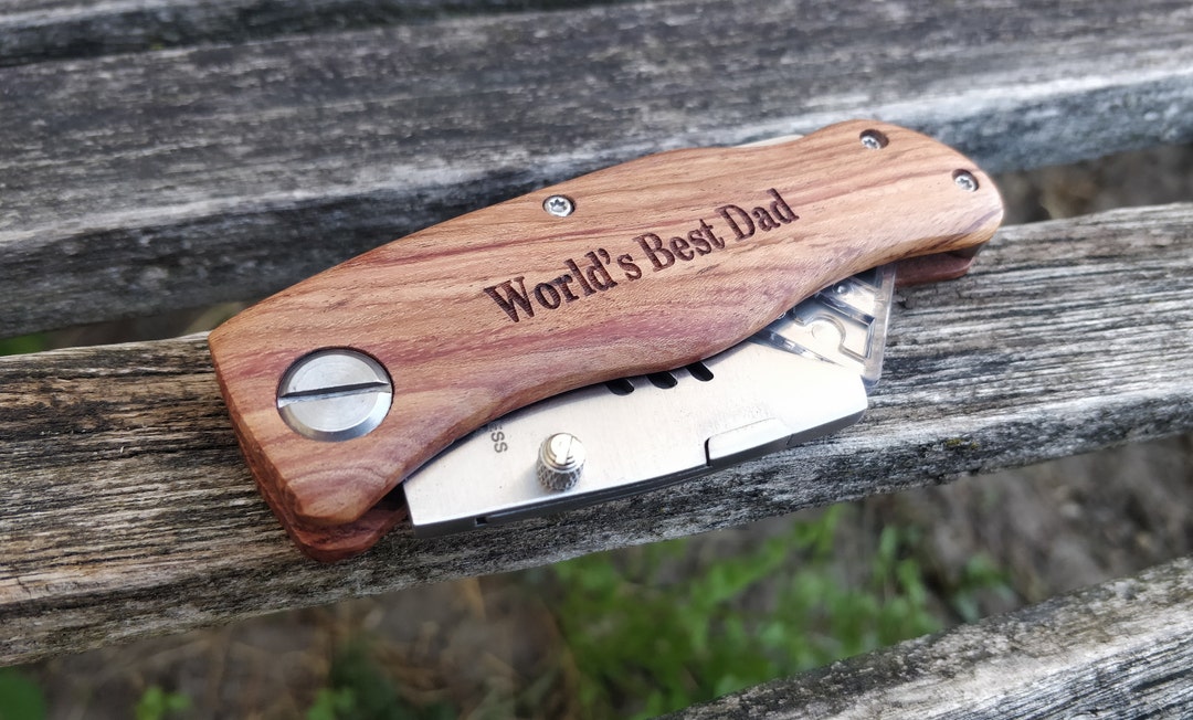 Custom Box Cutter. Laser Engraved Wood. Wedding, Men's, Groomsmen Gift ...