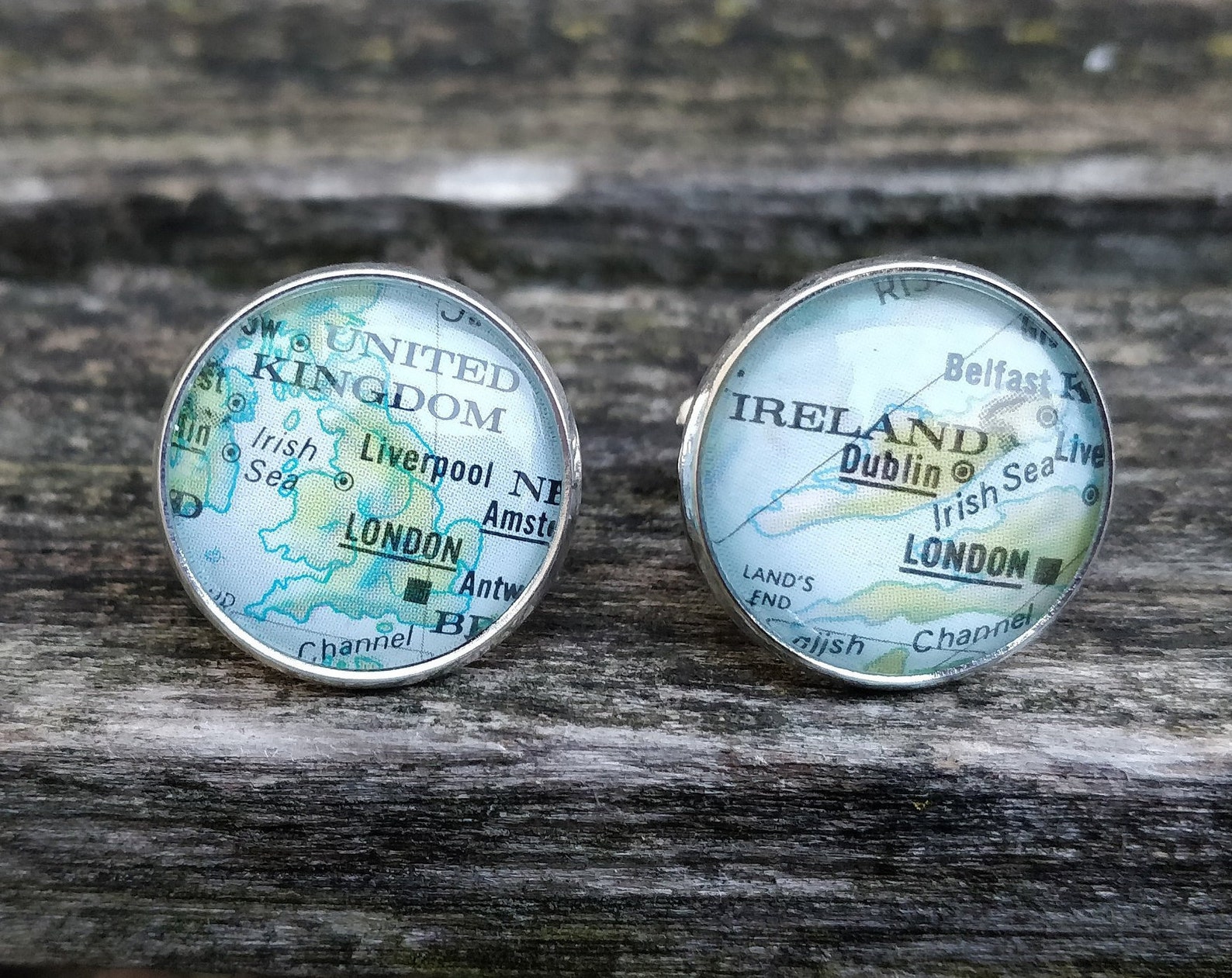 Vintage Map UNITED KINGDOM Cufflinks. Gift, Wedding, Groom, Birthday ...