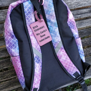 Customized Backpack Tag. School Name Tag. Laser Engraved Leather ...